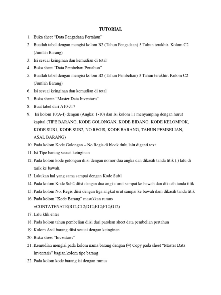 Tutorial Aplikasi Inventaris Barang | PDF
