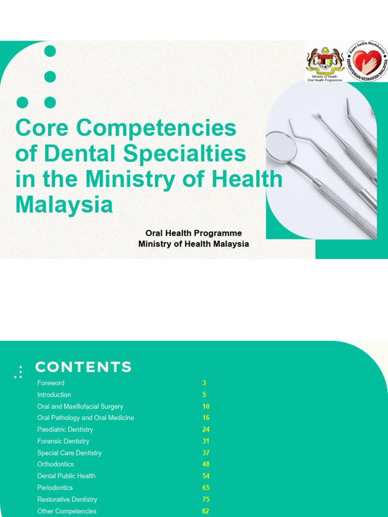 The Core Competencies of Dental Specialties in The Ministry of Health ...