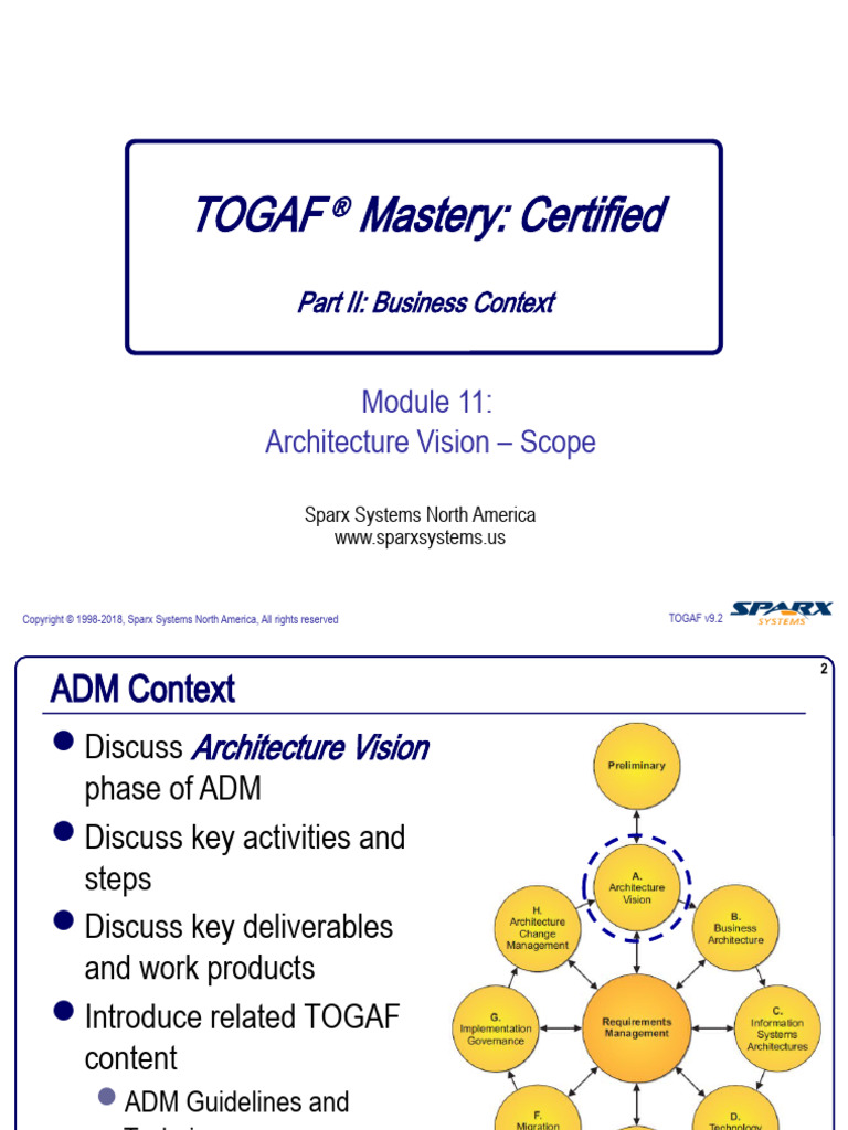 11 ArchVision Scope TOGAF9 Cert v2 0 | Download Free PDF | Customer Relationship Management ...