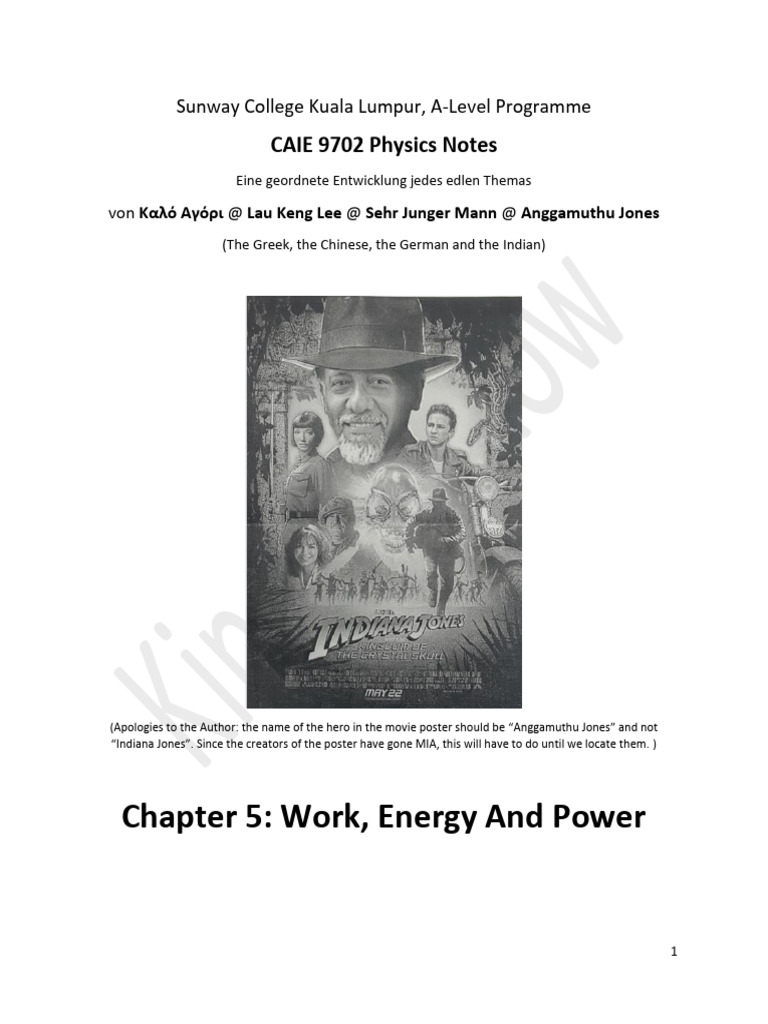 Work, Energy & Power Notes | PDF | Kinetic Energy | Potential Energy