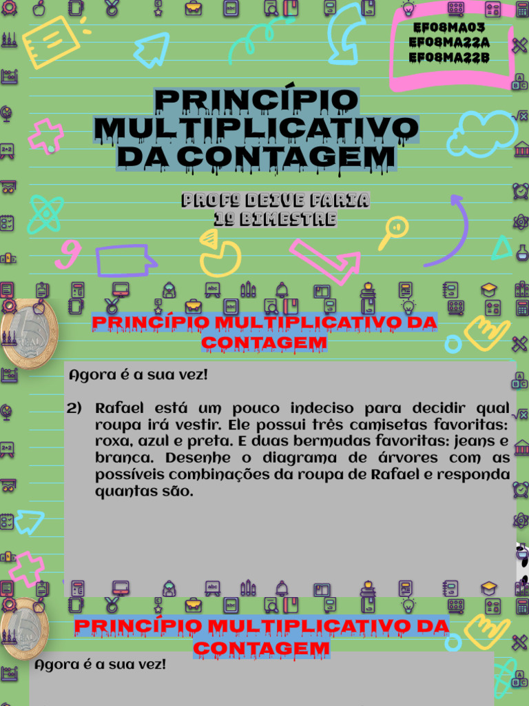 Exercícios Caderninho Principio Multiplicativo Da Contagem | PDF ...