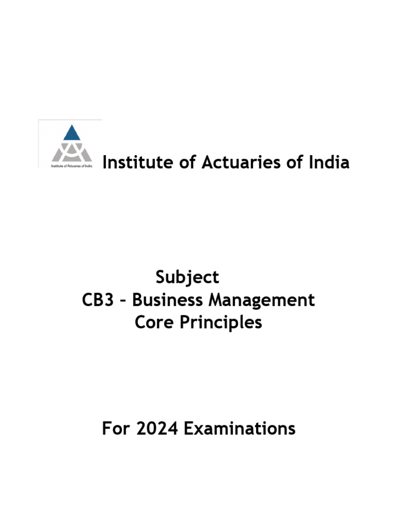 IAI CB3 Syllabus 2024 | PDF | Actuary | Knowledge