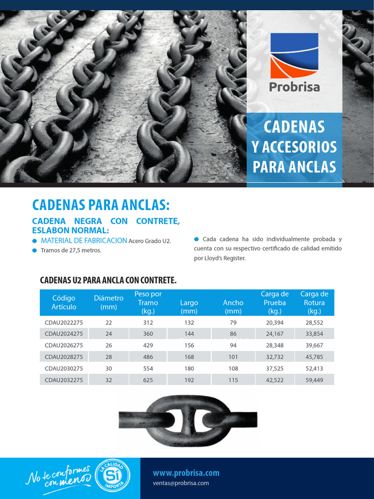 Cadenas y Accesorios para Anclas U2 | PDF