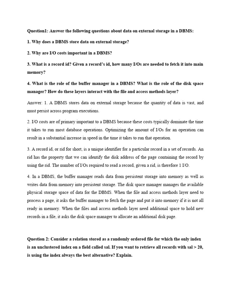 Quiz 4 Sol | PDF | Database Index | Databases Quiz 4 Sol | PDF | Database Index | Databases