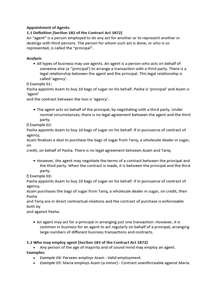 Appointment of Agents | PDF | Law Of Agency | Legal Liability