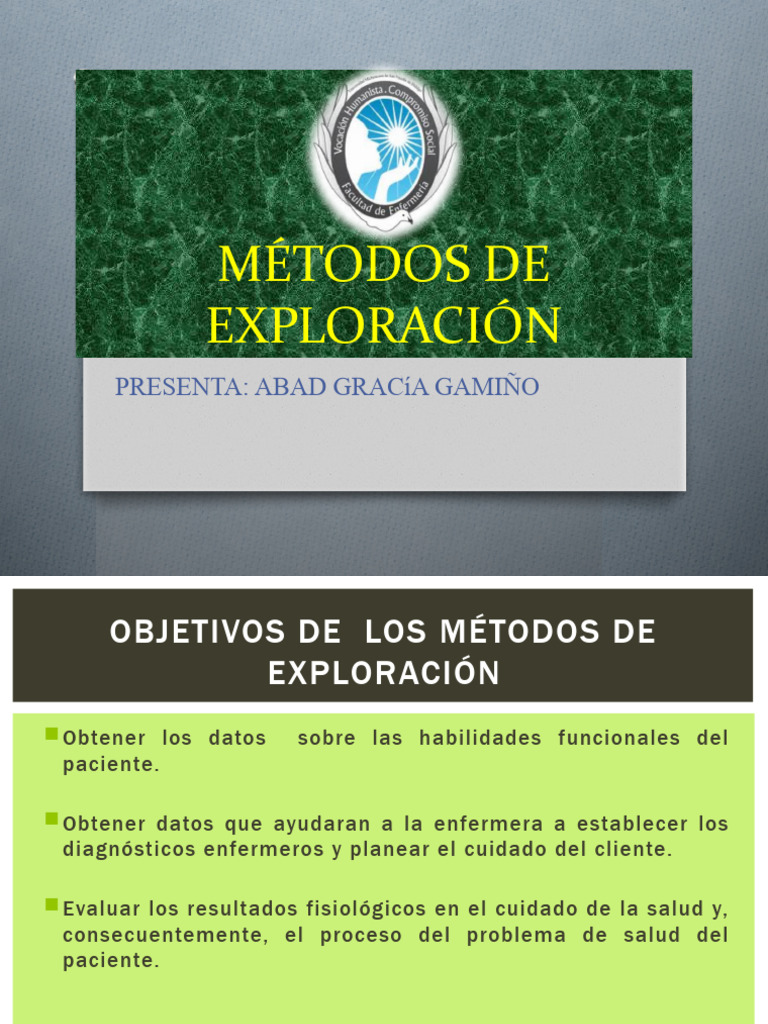 Métodos de Exploración | PDF | Enfermería | Percepción