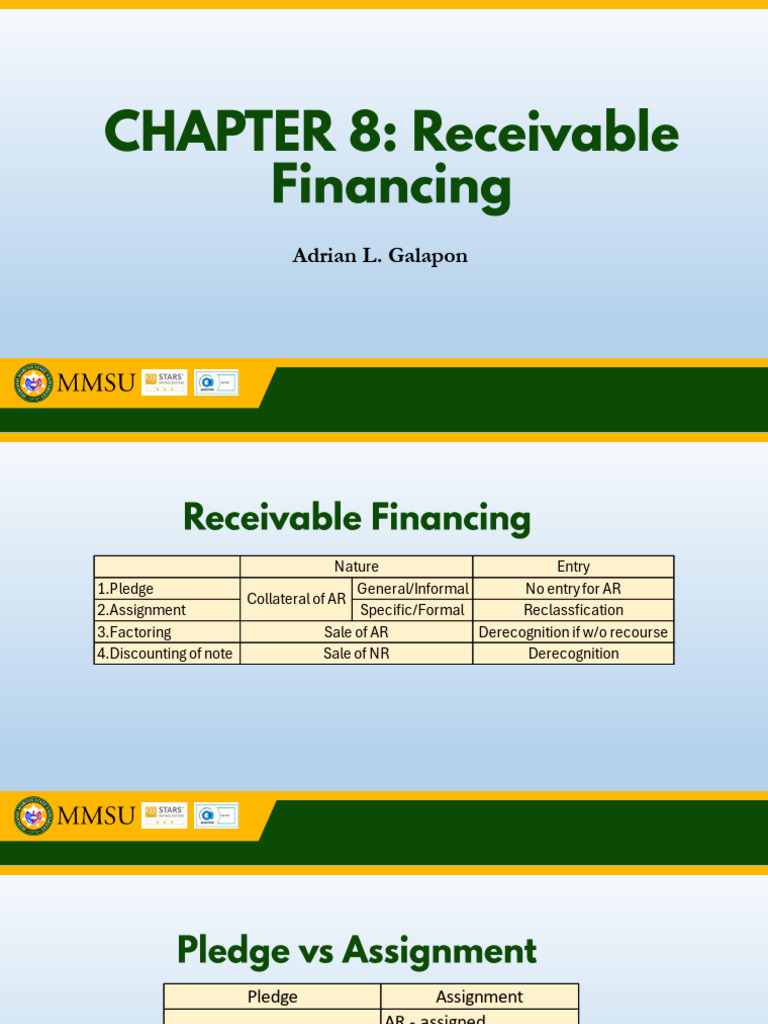 Accounting 101 Chapter 8 RF Short | PDF | Factoring (Finance) | Discounting