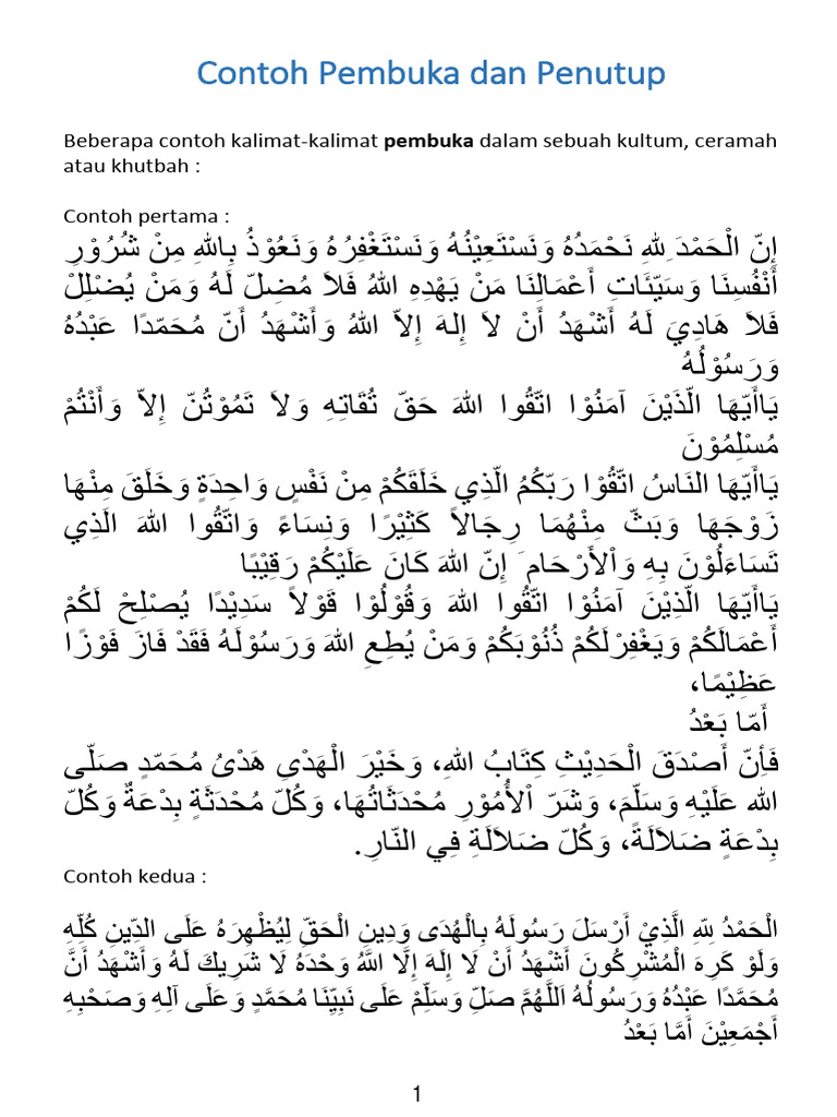 Mukaddimah Pidato 4 | PDF