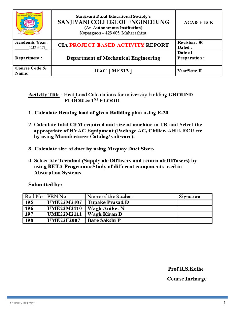 Rac Final 1 | PDF | Engineering