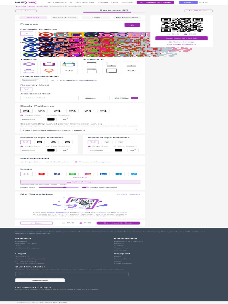 Types of QR Codes Choose Different Types of QR Codes Free - ME-QR | PDF ...