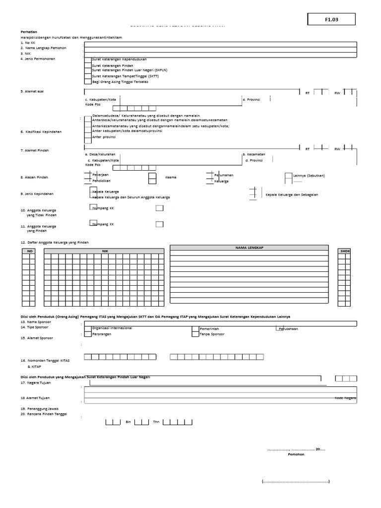 Formulir Pindah | PDF