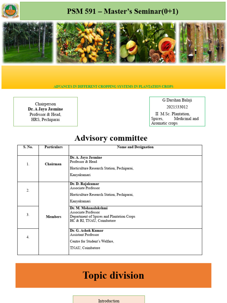 Multiple Cropping in Plantation Systems | PDF | Agriculture | Crops