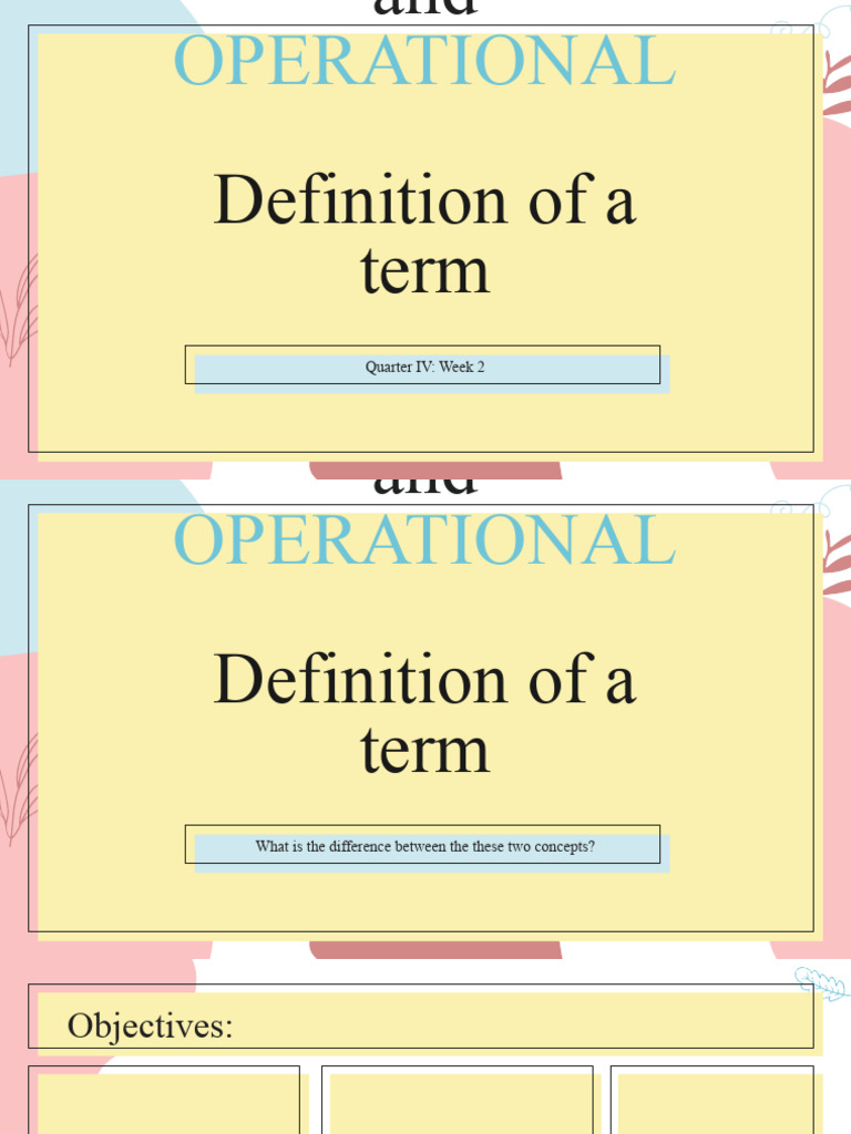 Q4Week2 - Technical and Operational Definition | PDF | Adjective | Verb