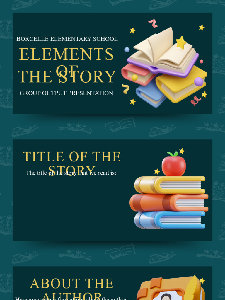 Elements of The Story Book Review Activity Presentation in Green and ...