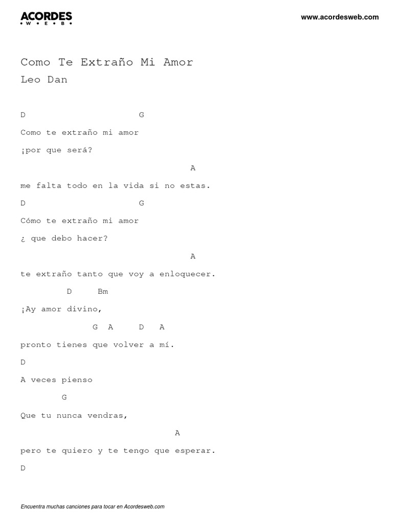 Te Extrano Mi Amor Pdf