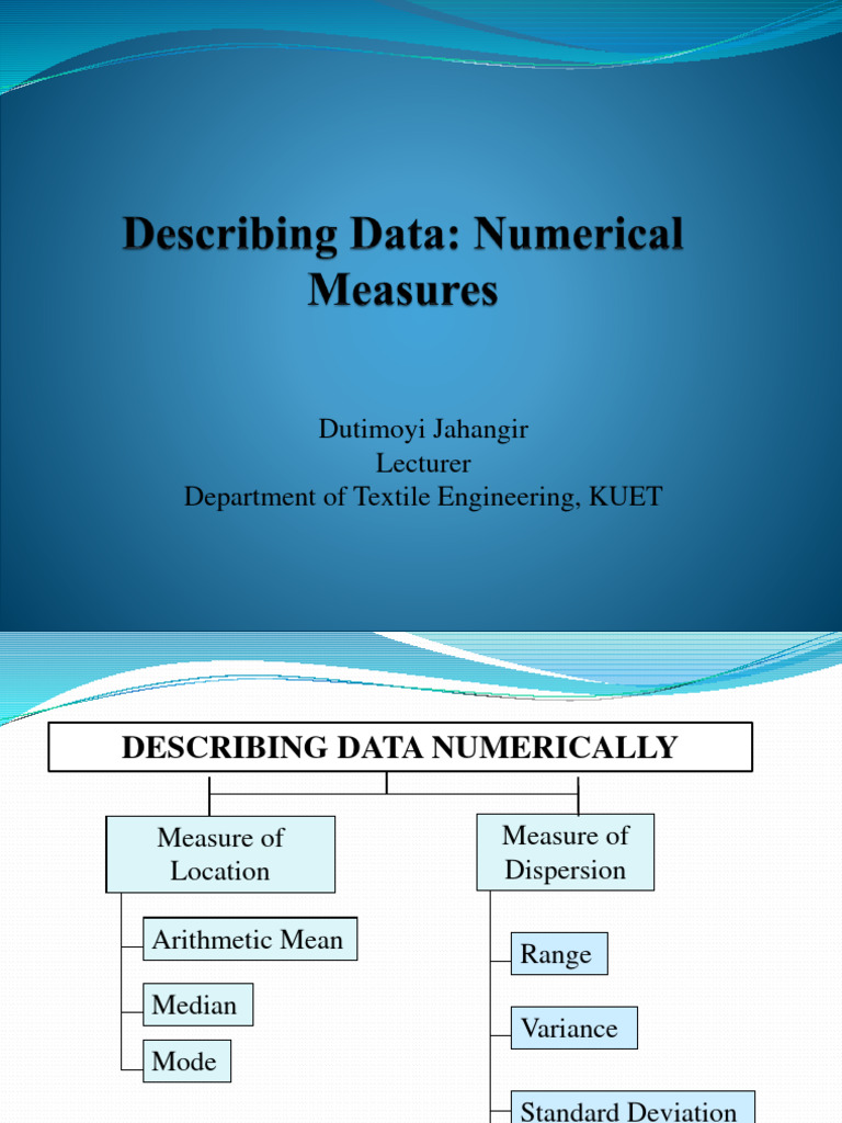 3 Describing Data Pdf Mode Statistics Mean