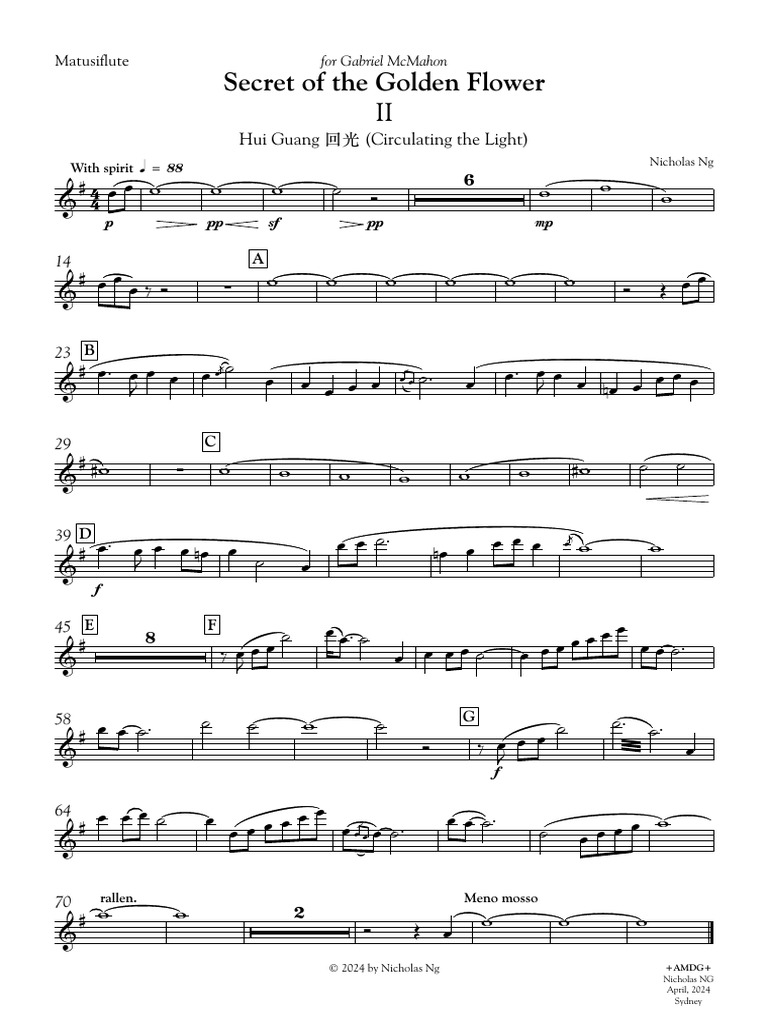 Secret of The Golden Flower MOVEMENT 2 - Matusiflute | PDF