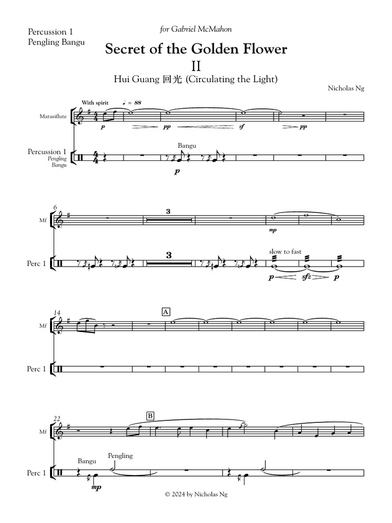 Secret of The Golden Flower MOVEMENT 2 - Percussion 1, Pengling, Bangu ...