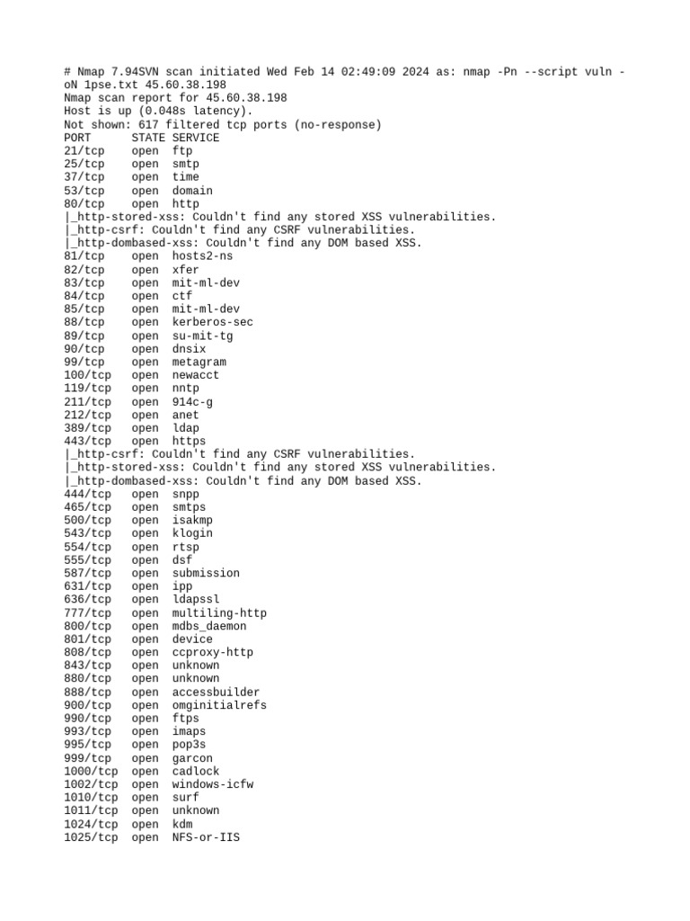 Nmap Scan Results for 45.60.38.198 | PDF | Security Engineering | Wide ...