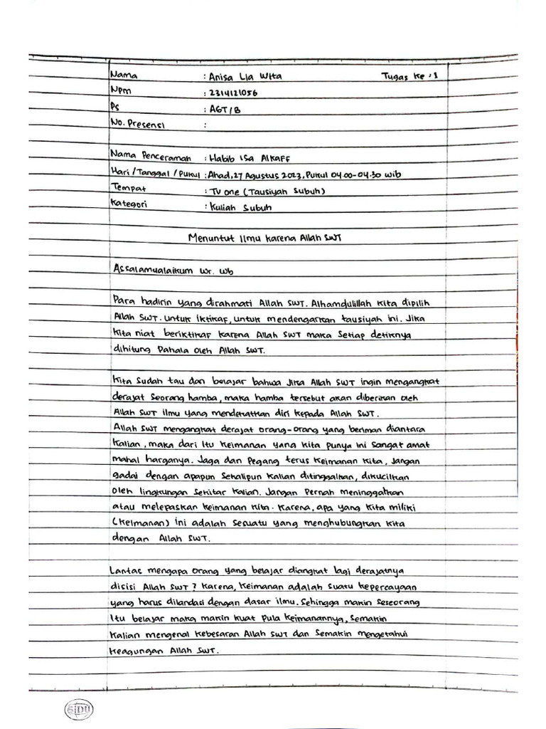 Agt B Pai 023 Anisa Cer01 | PDF