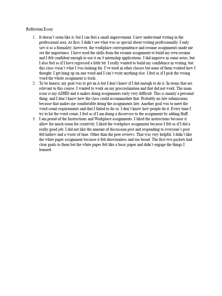 Reflection Essay | PDF