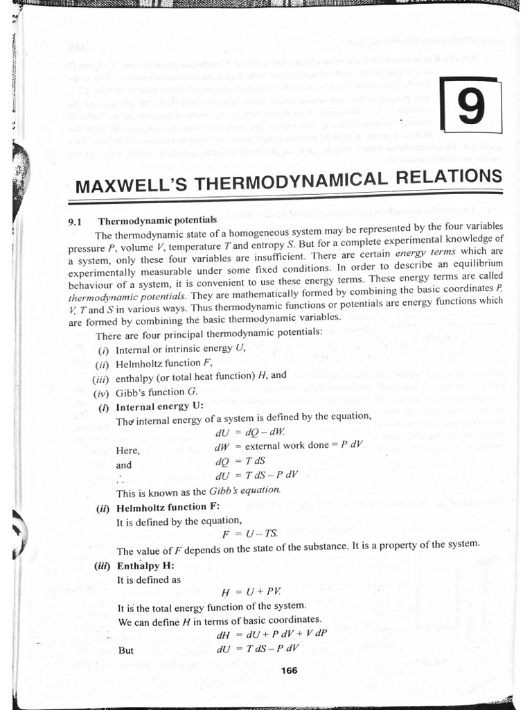 Maxwell's Thermodynamic Relatios - 20231108-2058 | PDF