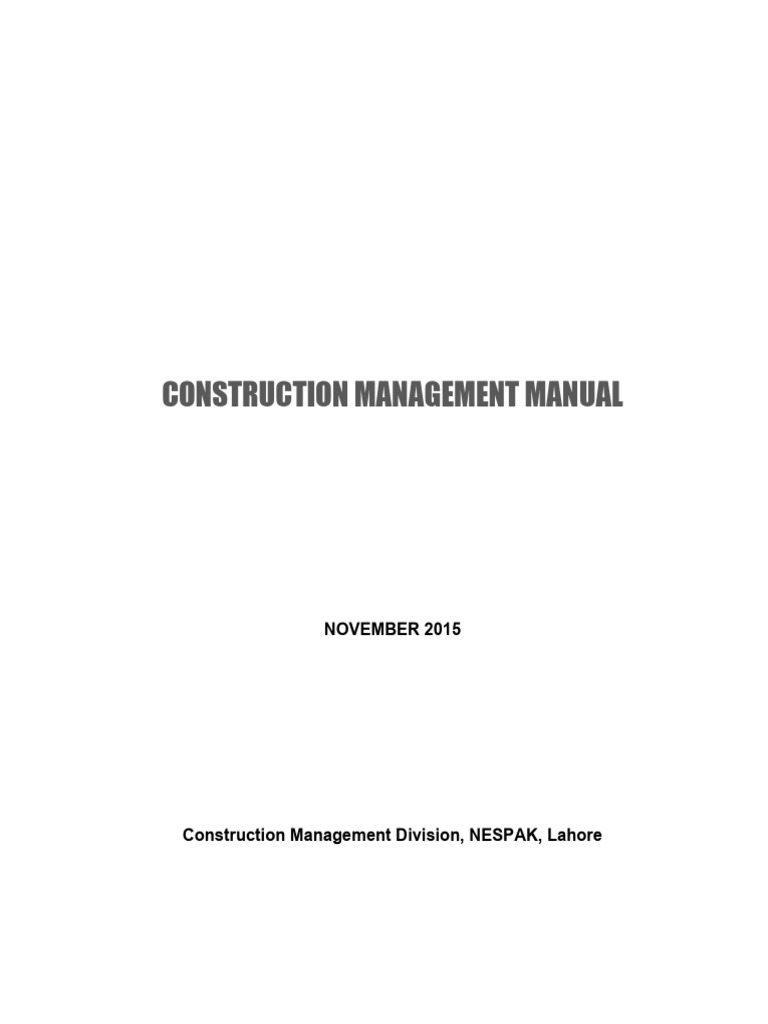 Construction Manual | PDF | Concrete | Construction Management