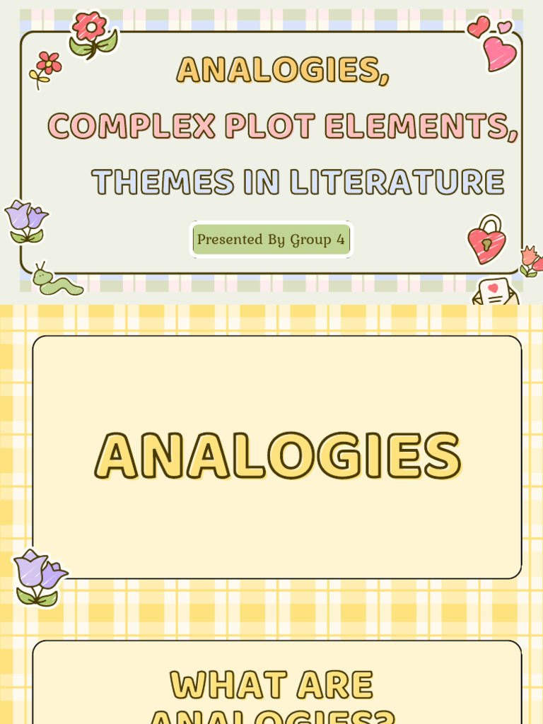 Analogies, Plot Elements, Themes in Literature Powerpoint | PDF | Plot ...