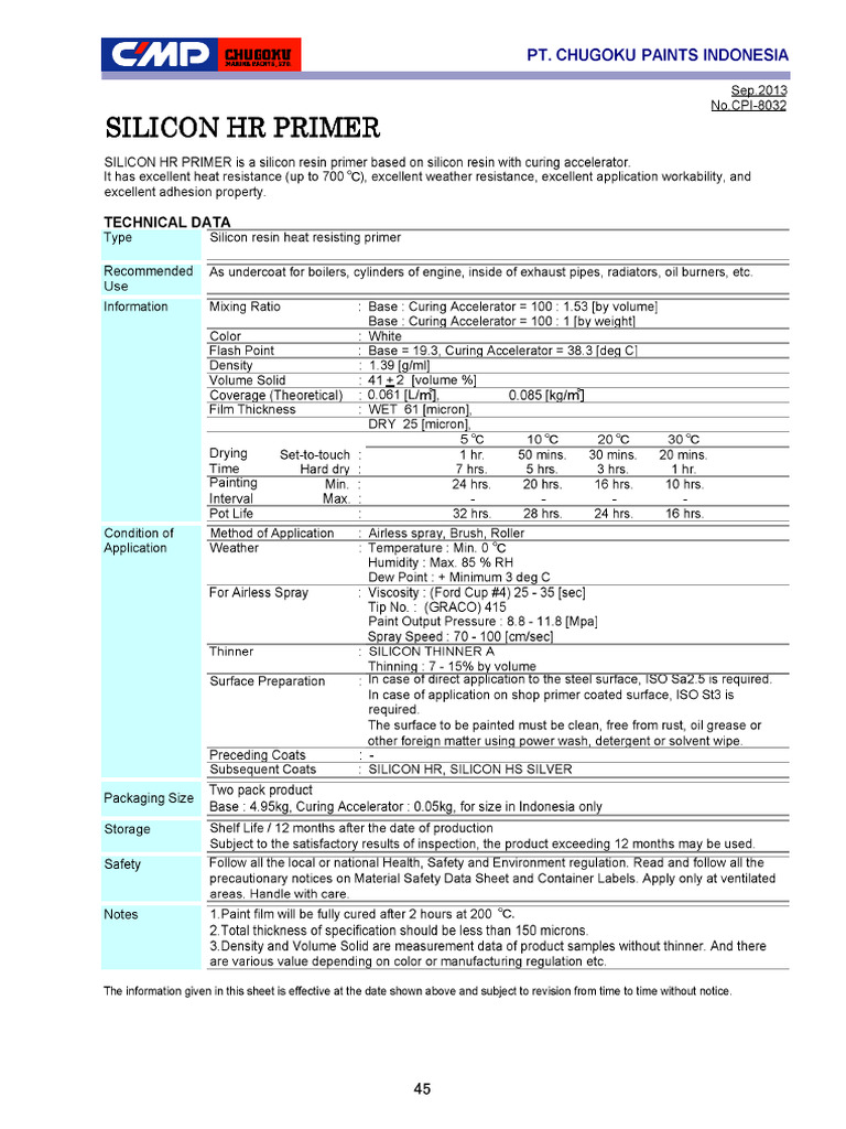 TDS Silicon HR Primer | PDF