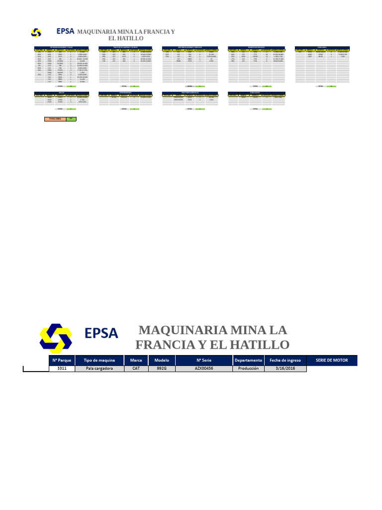 Maquinaria Epsa-Actualizado 25 Oct | PDF | Vehículo de motor | Vehículos terrestres