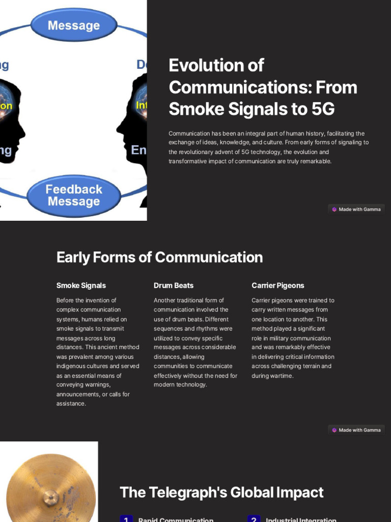 Evolution of Communications From Smoke Signals To 5G | PDF | Communication | Internet