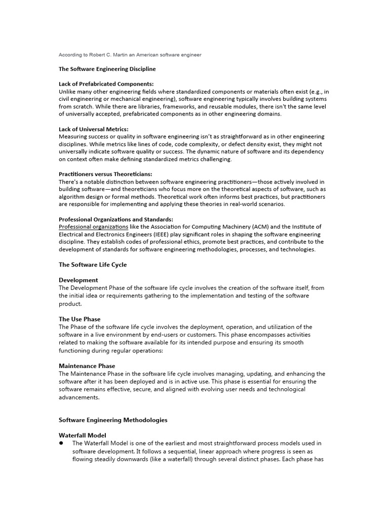 The Software Engineering Discipline | Download Free PDF | Software ...
