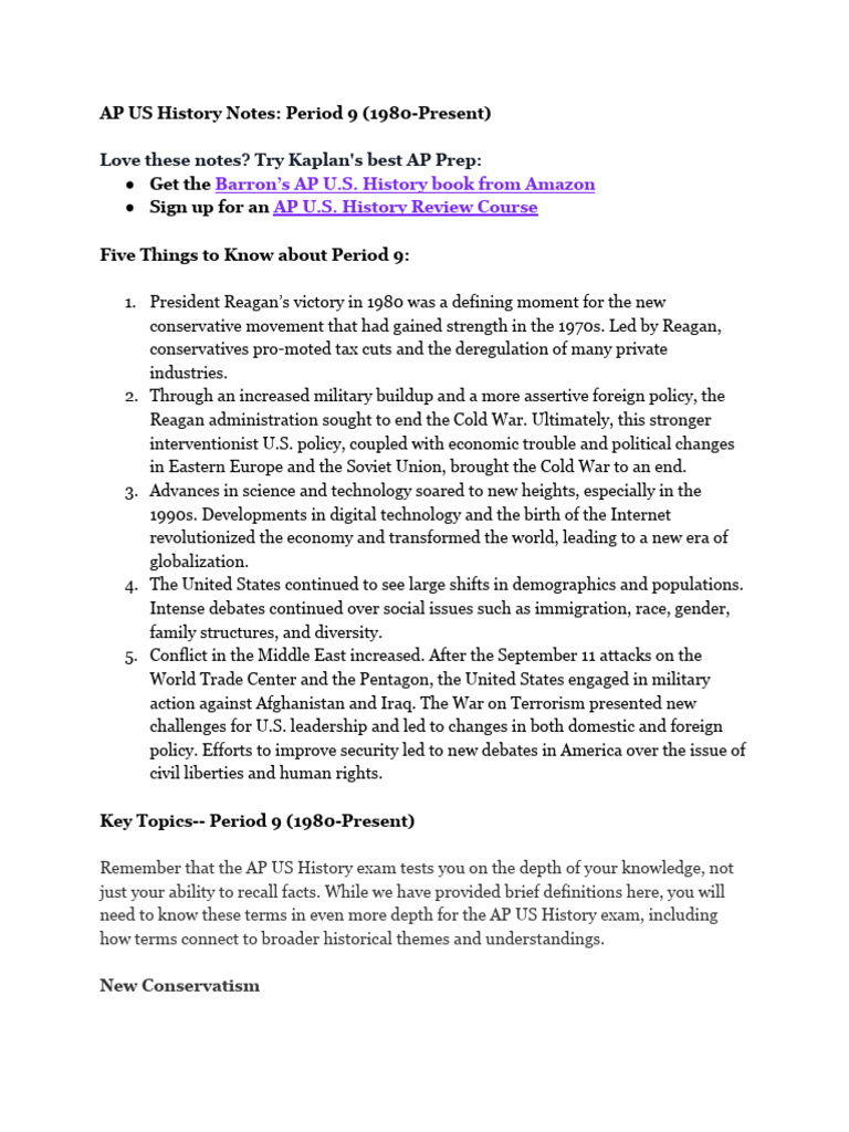APUSH Notes - Period 9 (1980-Present) | PDF | September 11 Attacks ...