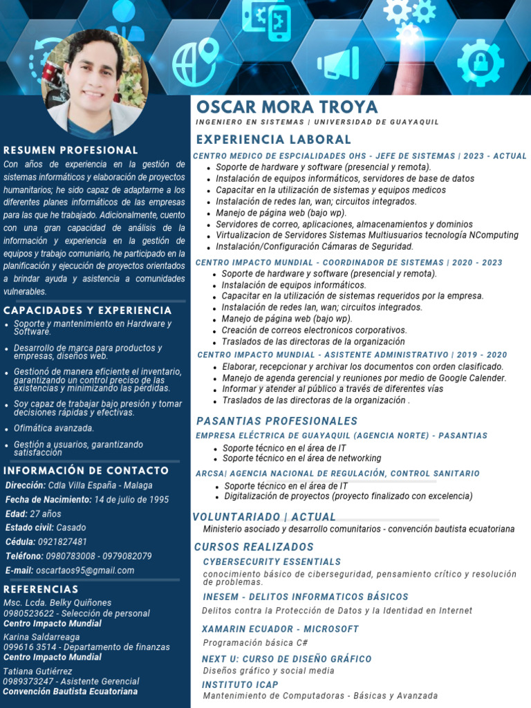 Oscar CV 2023 | PDF | Hardware de la computadora | Servidor (Computación)