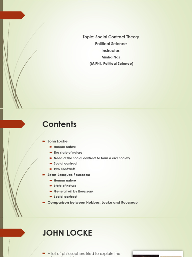Social Contract Theory: Locke & Rousseau | PDF | Social Contract | John ...