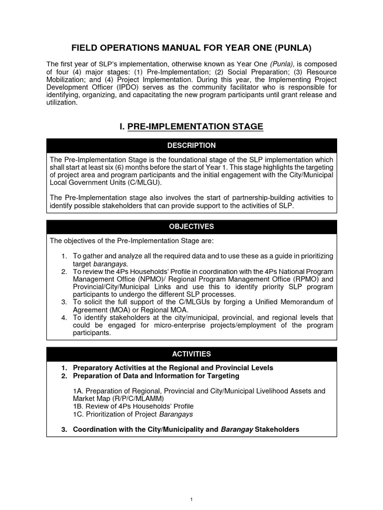 SLP Year One Operations Guide | PDF | Business | Customer