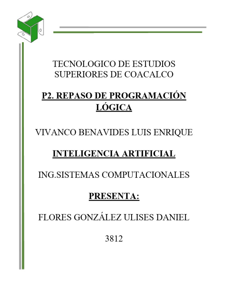 P2. Repaso de Programación Lógica | PDF | Lenguaje de programación | Programación de computadoras