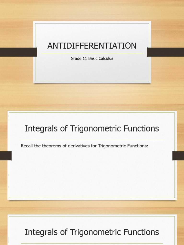 Antidifferentiation in Basic Calculus | PDF