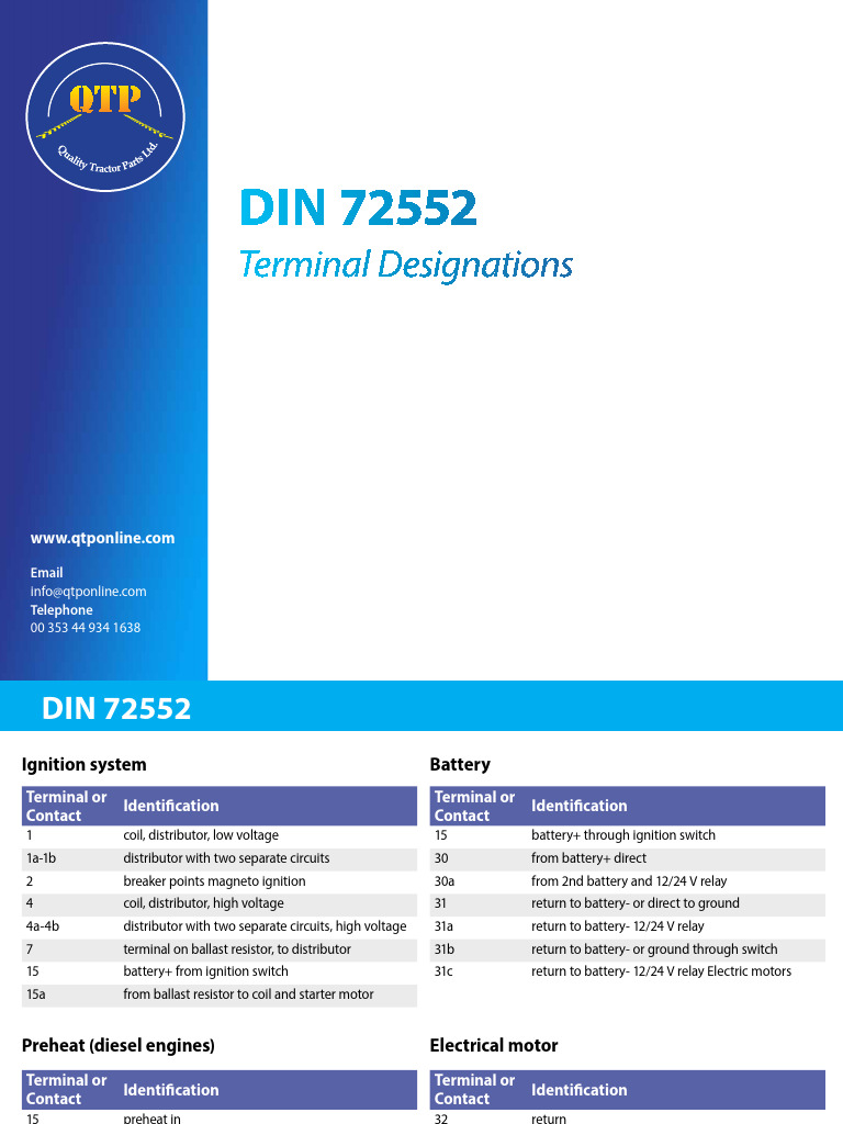 DIN 72552 Wiring Chart | PDF | Relay | Ignition System