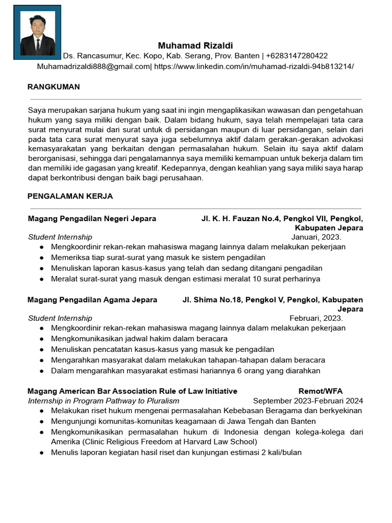 Cv-Muhamad Rizaldi (Update10 Maret) | PDF
