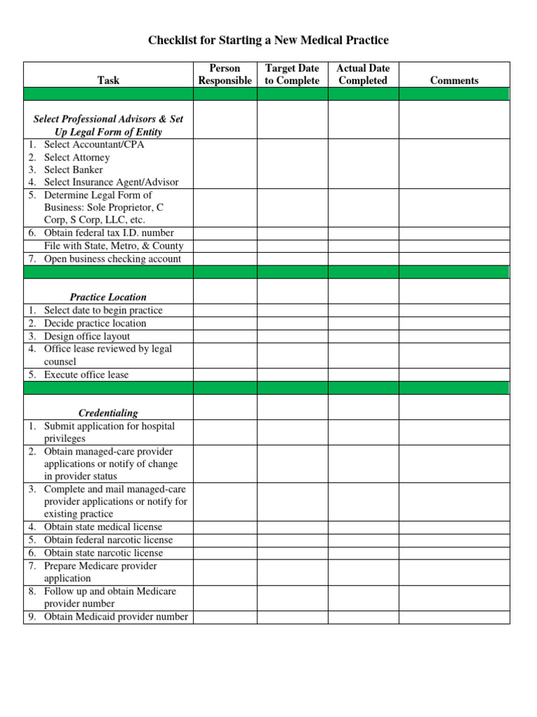 New Practice Checklist | PDF | Insurance | Medicare (United States)