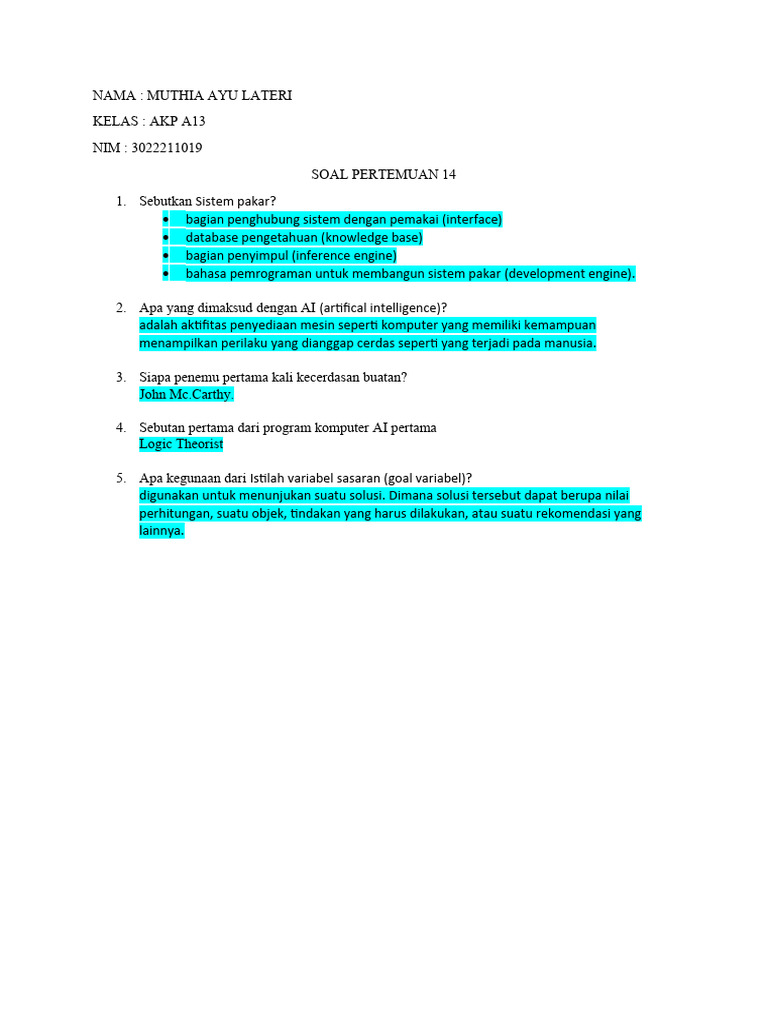 Soal Pertemuan 14 Sim | PDF