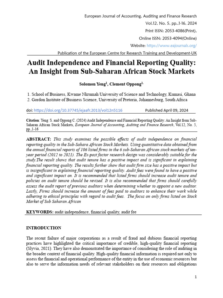 Audit Independence | Download Free PDF | Financial Audit | Audit