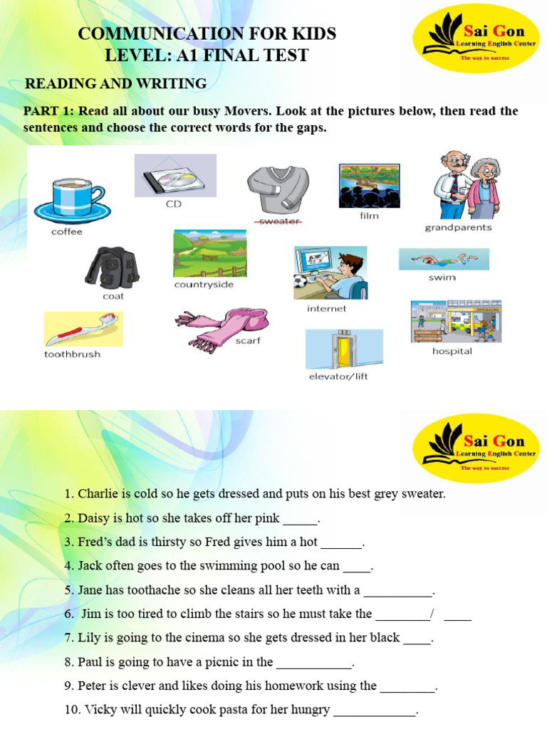 A1 Kids Final Test | PDF