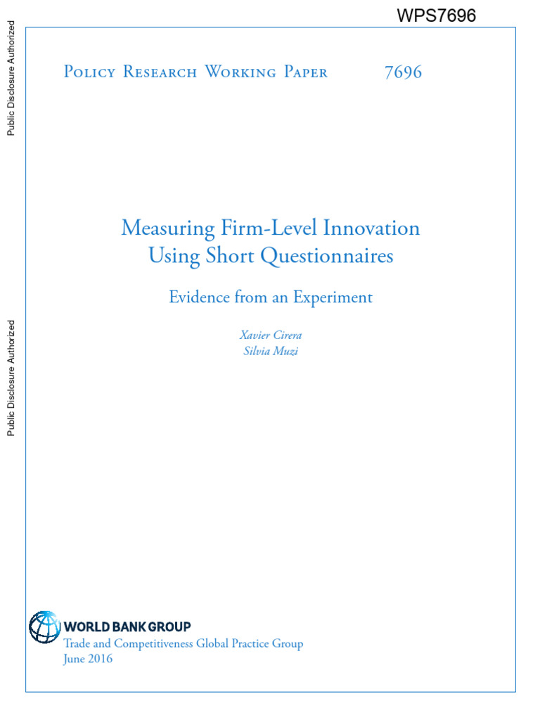 Measuring Firm Level Innovation Using Short Questionnaires | PDF | Survey Methodology | Innovation