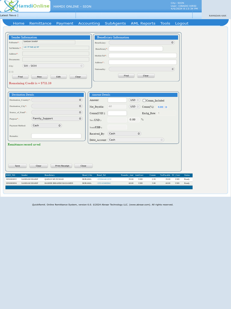 Online Remittance Details for Sion | PDF | Payments