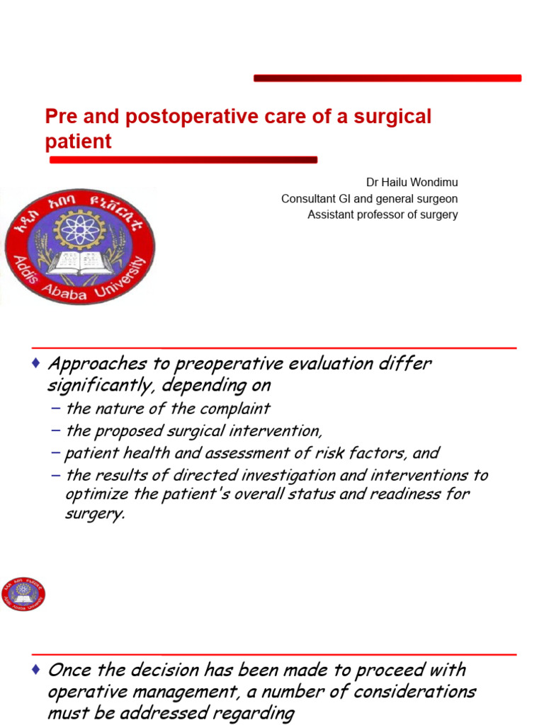 Pre & Postoperative Surgical Care Guide | PDF | Cirrhosis | Surgery