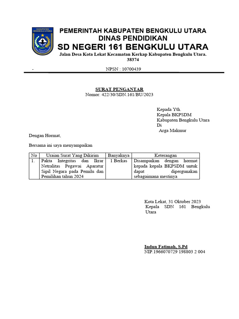 Pakta Integritas | PDF