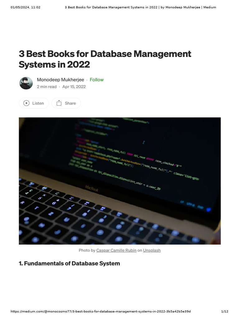 Top 3 DBMS Books of 2022 | PDF | Databases | Computer Programming