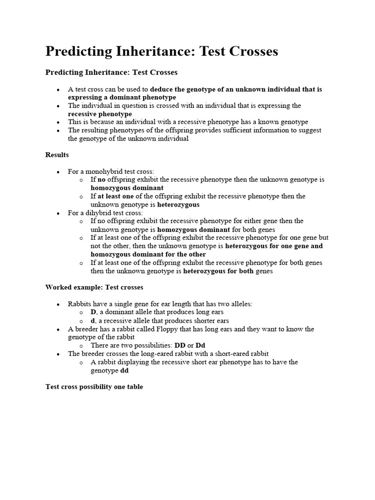 Predicting Inheritance | PDF | Dominance (Genetics) | Genotype